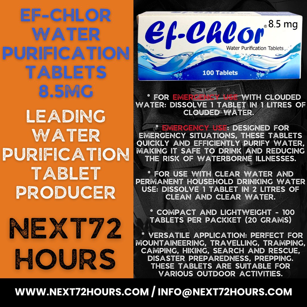 Ef-Chlor NaDCC Water Purification Tablets - New Zealand