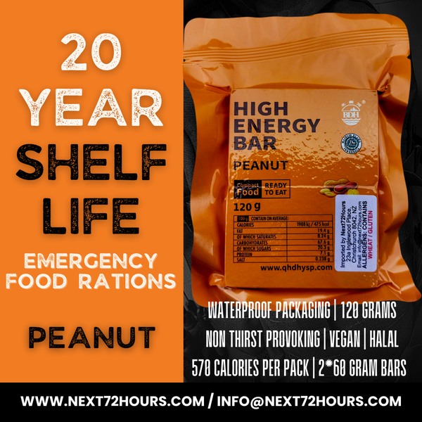 Emergency Food Survival Rations New Zealand | 12 Pack | Peanut Flavour