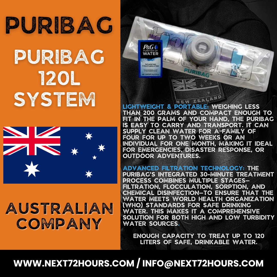 PURIBAG 120L SYSTEM | Emergency Water Purification Kit