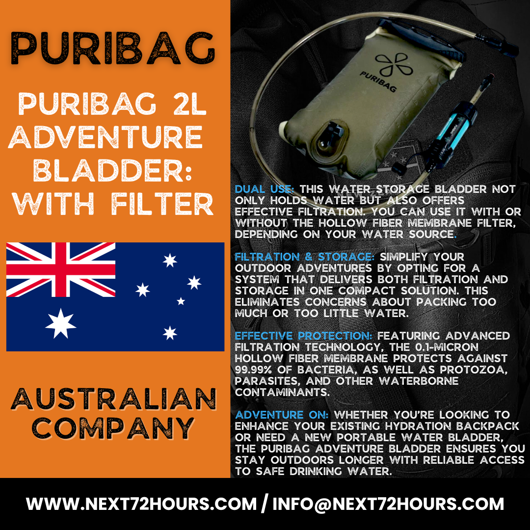 Puribag Adventure Bladder: 2 Litre Hydration Bladder with Filter